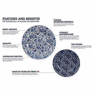 Churchill Blue Willow Fine China Earthenware Oval Dish 12.5", Made In England