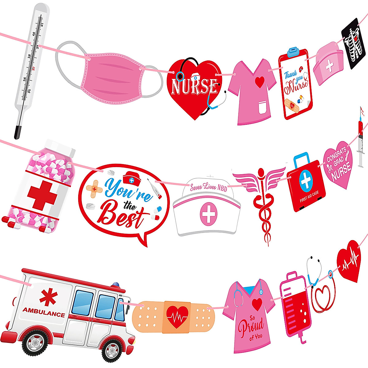 Nurse Theme Banner Nurse Graduation Party Bunting Decorations Congrats to Nurse Garland for Hospital Rn Theme Party Medical School Graduation Party Nurse Day Party Birthday Party Decorations