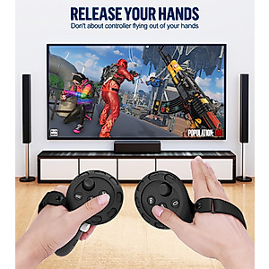 YRXVW Controller Grips Compatible with Oculus/MetaQuest 3 Accessories, Silicone Anti Throw Hand Grips Protective Cover with Adjustable Knuckle Strap for Quest 3