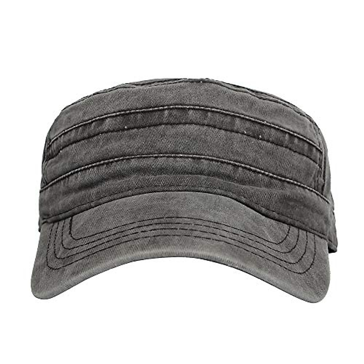 WITHMOONS Cadet Caps Vintage Washed Cotton Army Hat for Unisex KZ40037 (Grey)