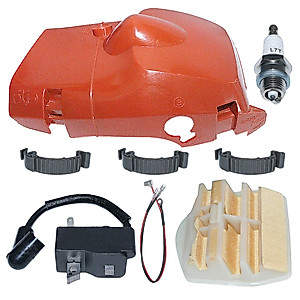 AUMEL Top Cylinder Cover Clip Ignition Coil Air Filter Kit For Husqvarna 445 450 445E 450E Chainsaw Replace 573935701,544080803