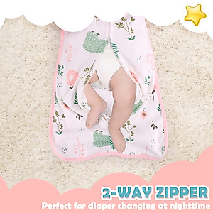 2 Pack Transition Swaddle with 2 Way Zipper, 2 in 1 Arms in/Out Transitional Arms Up Swaddle, 100% Cotton Newborn Swaddle Zipper Swaddles Baby Swaddling Sack Sleeping Sack 3-6 Months, Flamingo & Bear