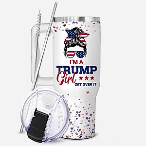 BPJJ Gifts For Women - Christmas Tumbler 40OZ For Girl - Girl Get Over It Tumbler - Birthday Present For Her, Sister, Friend, Girl Friend - Christmas, Mothers Day, Birthday Gifts - Tumbler With Handle