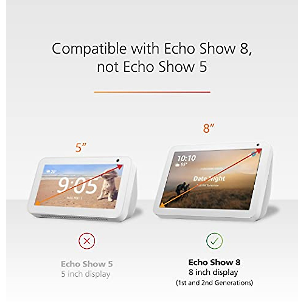 Made for Amazon Battery Base in White, for Echo Show 8 (1st and 2nd Generations)