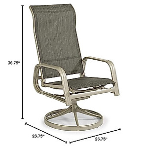 Homestyles Captiva Gray Outdoor Swivel Rocking Chair