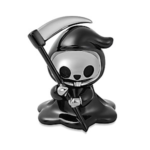 GNOCE Little Ghost Charm Bead Sterling Silver Black Plated Charm Fit Bracelet/Necklace For Women Wife