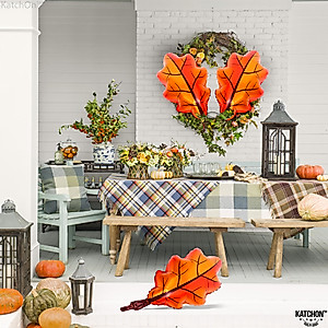 KatchOn, Thanksgiving Turkey Balloons - Large 22 Inch, Pack of 6 | Maple Leaf Fall Balloons - Giant, 27 Inch, Honeycomb Pumpkin Centerpiece for Table - Big 10 Inch, Pack of 6, Thanksgiving Decorations