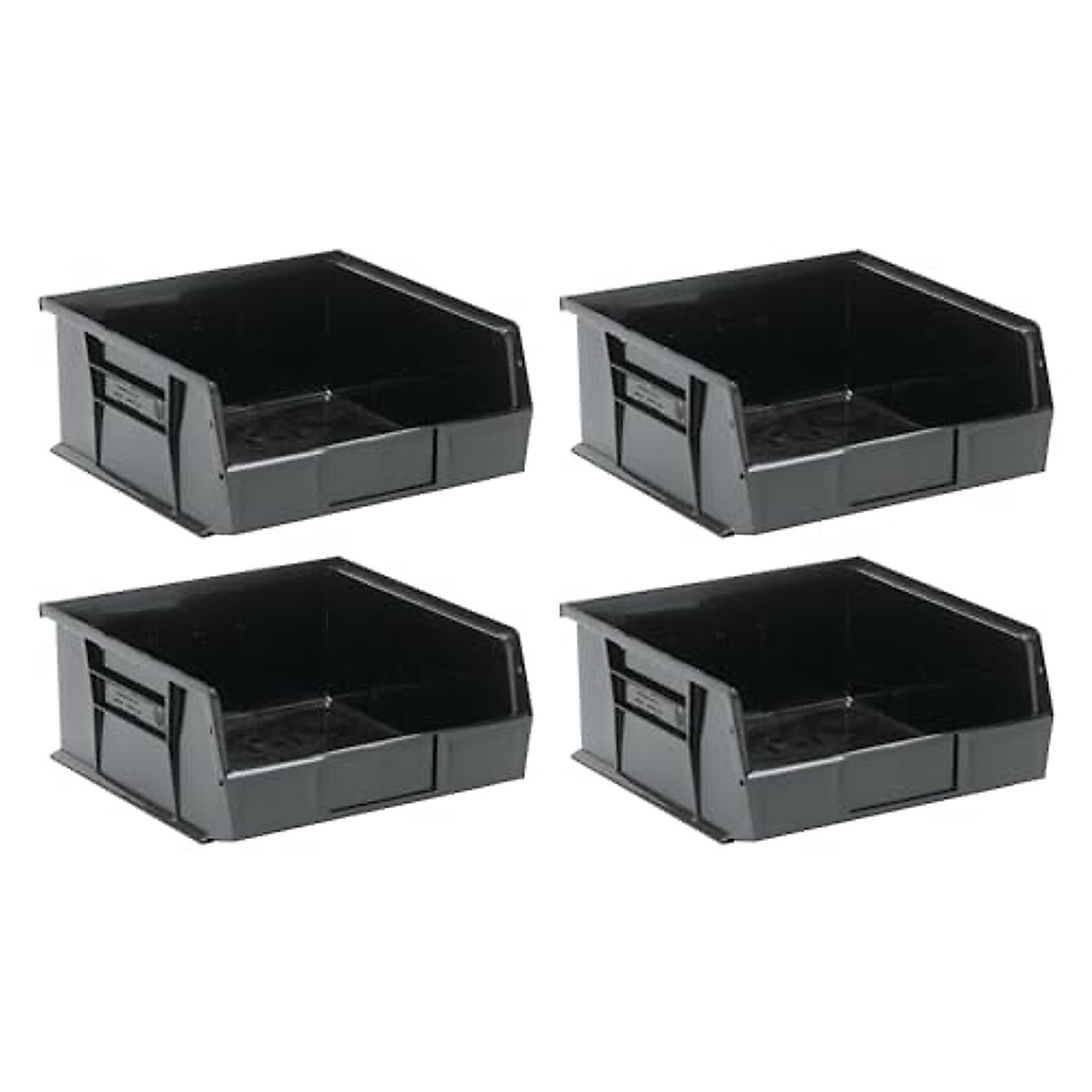 QUANTUM STORAGE SYSTEMS K-QUS235BK-4 4-Pack Ultra-Stack and Hang Bins, 10-7/8" x 11" x 5", Black