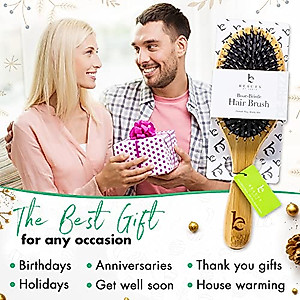 Beauty by Earth Boar Hair Brush for Fine Hair - Boar Bristle Hair Brush for Thick Hair - Boar Brush for Fine Hair - Mens Hair Brush for Thin Hair - Boars Hair Brush for Women