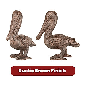 Cast Iron Pelican Decorative Door Stopper and Paperweight - Heavy Duty Door Bumper for Bottom of Door Weighing 2 lbs 3 oz Measuring 6.5'' by 6.5'' - Cute and Functional Door Stopper