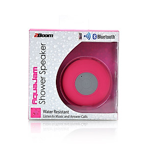 2BOOM Aqua Jam Portable Bluetooth Wireless Water Resistant Shower Speaker with Suction Cup Pink