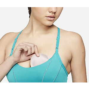 Nike Women`s Yoga Dri-FIT Indy Light-Support Padded Metallic Tape Sports Bra (A(DD1407-356)/M, Medium)