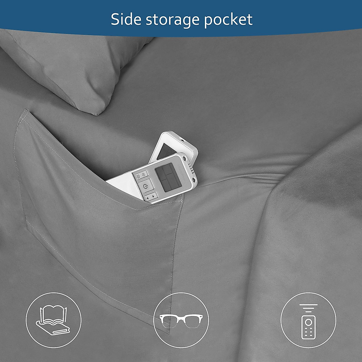 Extra Deep Pocket Full Sheet Set - Breathable & Extra Soft - Deep Pockets Full Size Sheet Sets - Easy Fit 16in to 24in Mattress - 4 Piece Set - Grey Bed Sheets Set