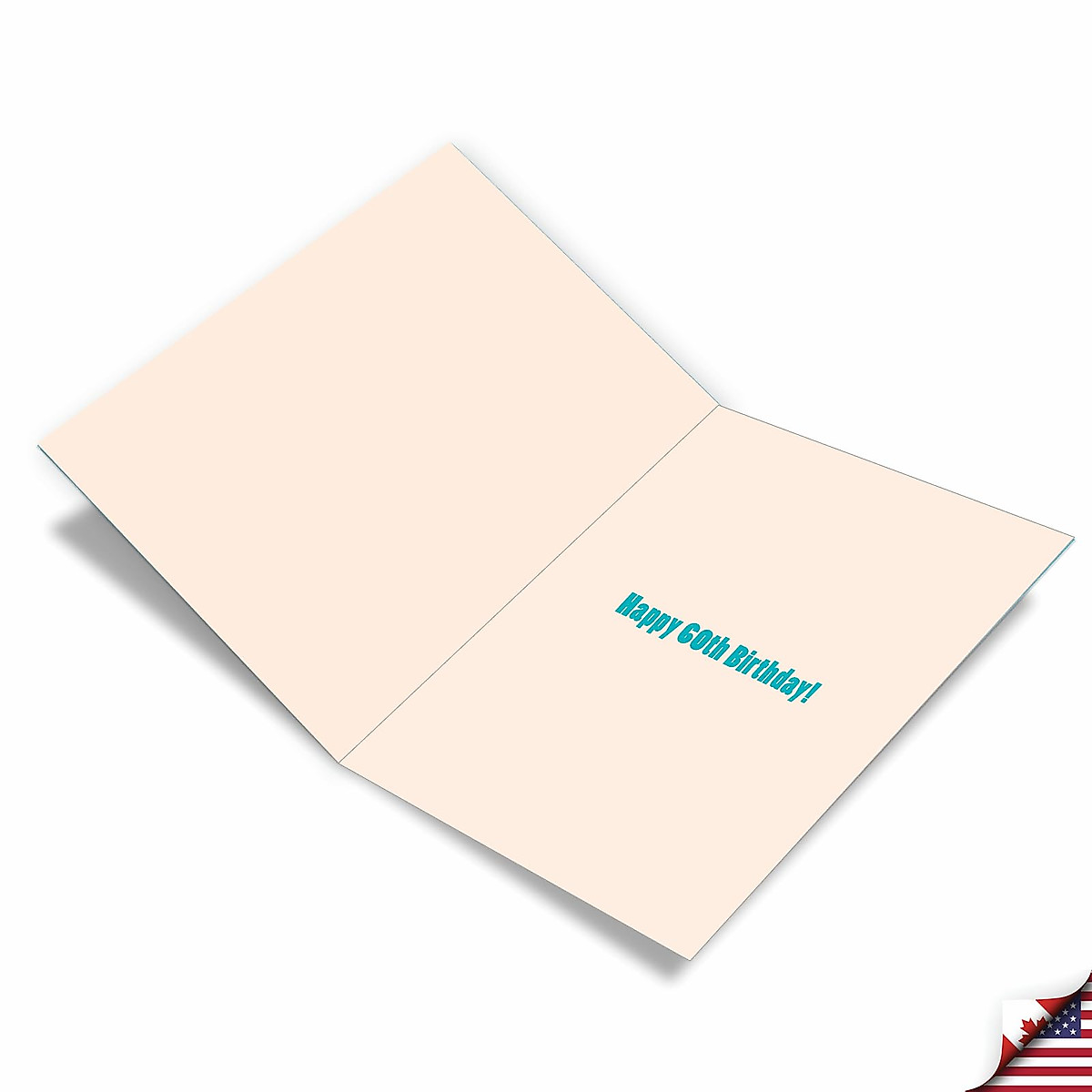 NobleWorks - Jumbo Card for 60th Birthdays (8.5 x 11 Inch) - Fun Milestone Birthday Celebration, Big Group 60 Year Old Greeting - Big 60 J9066MBG