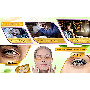30 Pairs 24K Gold Under Eye Patch, Eye Mask, Collagen Eye Patch, JUYOU Eye Pads For Anti-wrinkles, Puffy Eyes, Dark Circles, Fine Lines Treatment