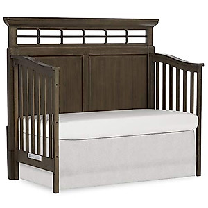 Evolur Empire 5-in 1 Convertible Crib with Metal Elements in Distressed Timber, Free Mattress