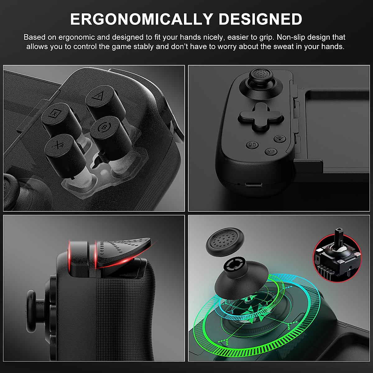 arVin Mobile Gaming Controller for iPhone 16/15/14/iPad/Android Phone/Tablet/Switch, PS Remote Player Gamepad for PS5/PS4/Xbox/PC, Wireless Joystick Play Cloud Gaming, Arcade Mfi Games, CODM, Roblox