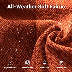 ovios Patio Sofa Outdoor Furniture Loveseat Couch with Comfortable Cushions All Weather Wicker Rattan Patio Loveseat Sofa for Backyard Porch Deck, Grey Wicker, Orange Red Cushion