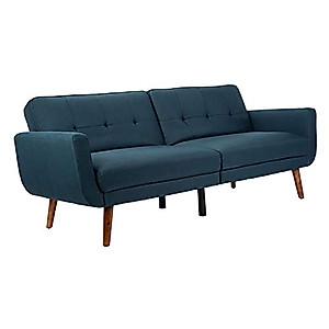 Safavieh Home Bushwick Grey and Brown Foldable Convertible 82.7" Tufted Sofa Bed Futon