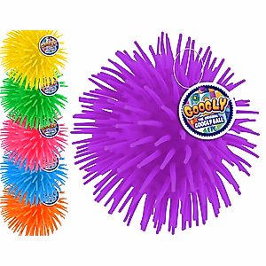 JA-RU Googly Puffer Ball Rubber Spike Ball (1 Unit Assorted) Soft Squishy & Stretchy Tentacles. Colorful Fidget Toy for Kids. Therapy Balls & Party Favor Supply 22163-1