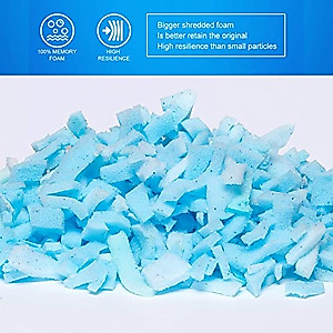 COYMOS 5lbs Shredded Memory Foam Filling for Bean Bag Filler Foam Refill for Pillow Dog Beds Chairs Cushions and Arts Crafts, Added Gel Particles