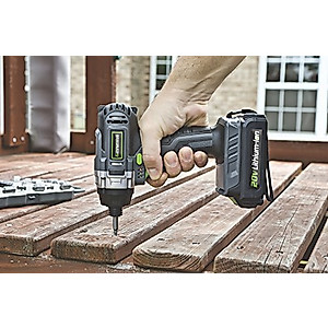 Genesis GLID20A 20 Volt Lithium-ion Battery-Powered Cordless Variable Speed Impact Driver with 1/4" Collet , Built-In LED Work Light, 20V Battery, Charger and Screwdriver Bit