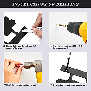 HLWDFLZ Key and Mail Holder for Wall - 2 in 1 Key Hanger for Wall Decorative with 8 Key Hooks for Entrance, Mudroom, Hallway, Bathroom, Kitchen, Matte Black 12.07" x 2.36" x 6.7"