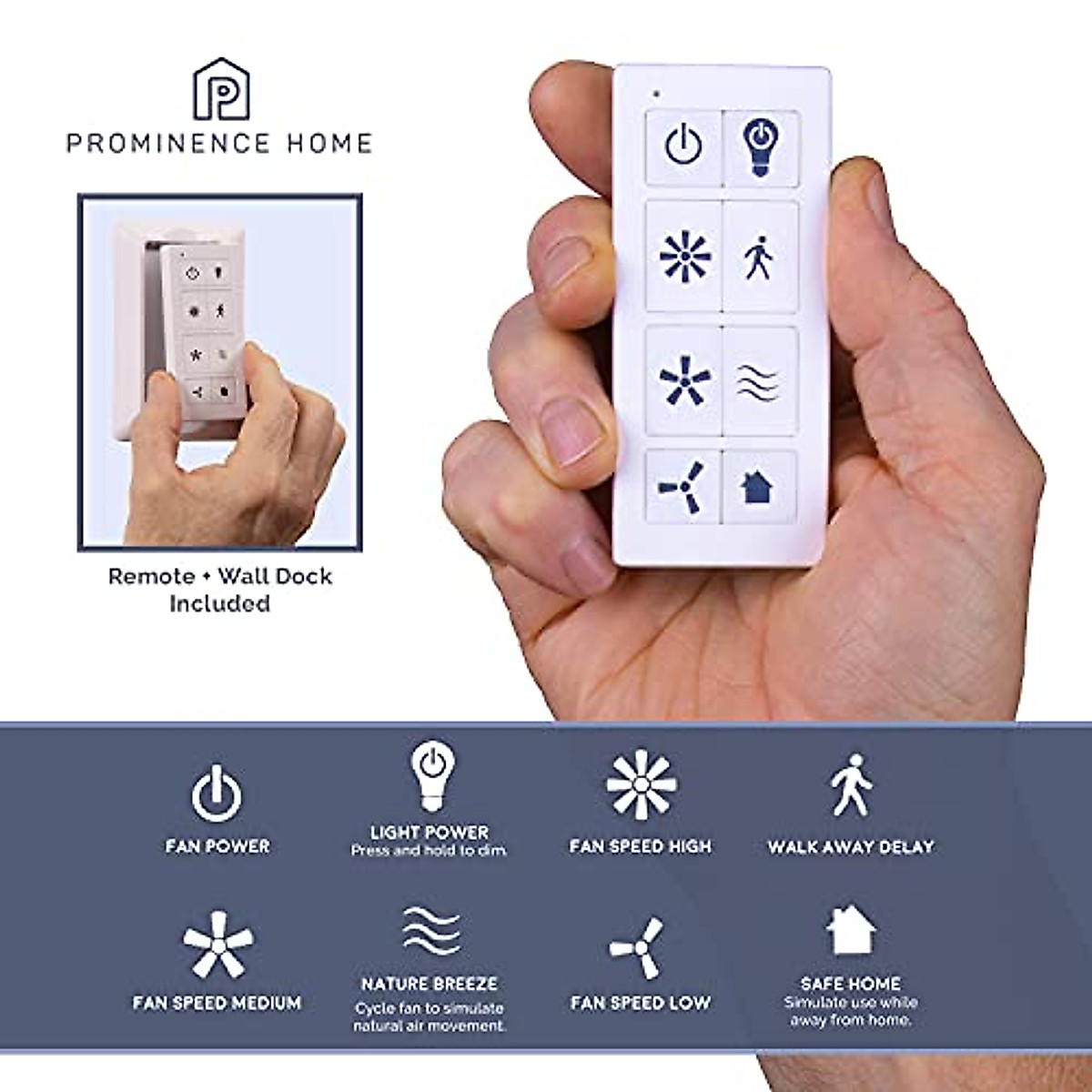 Prominence Home 51639-01 Potomac Smart Ceiling Fan and Remote, 52, Matte Black