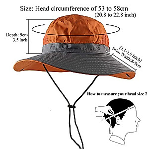 ZOORON 2 Pack Women's Ponytail Safari Sun Hat,Wide Brim UV Protection Outdoor Bucket Hat,Foldable Beach Summer Fishing Hat