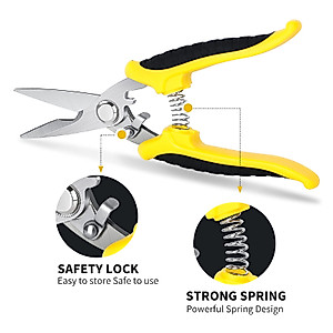 Heavy Duty Scissors, Industrial Scissors, 8-inch Multipurpose, Electrician Scissors -easy Cutting Cardboard And Recycle, Ergonomic Handle, Stainless Steel Shears. (8.2-inch scissors)