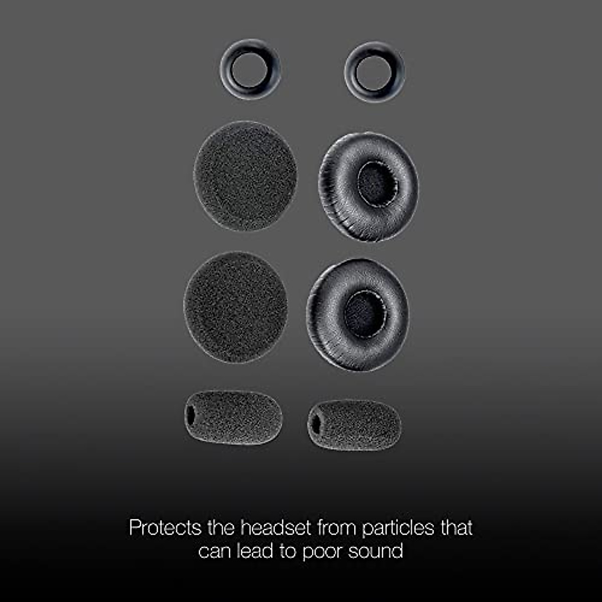 Ear Cushion Kit for Blue Parrott C400-XT Bluetooth Headset 204159 - Replacement Accessories - Ear Cushions, Microphone Foam Windscreens Covers by Global Teck
