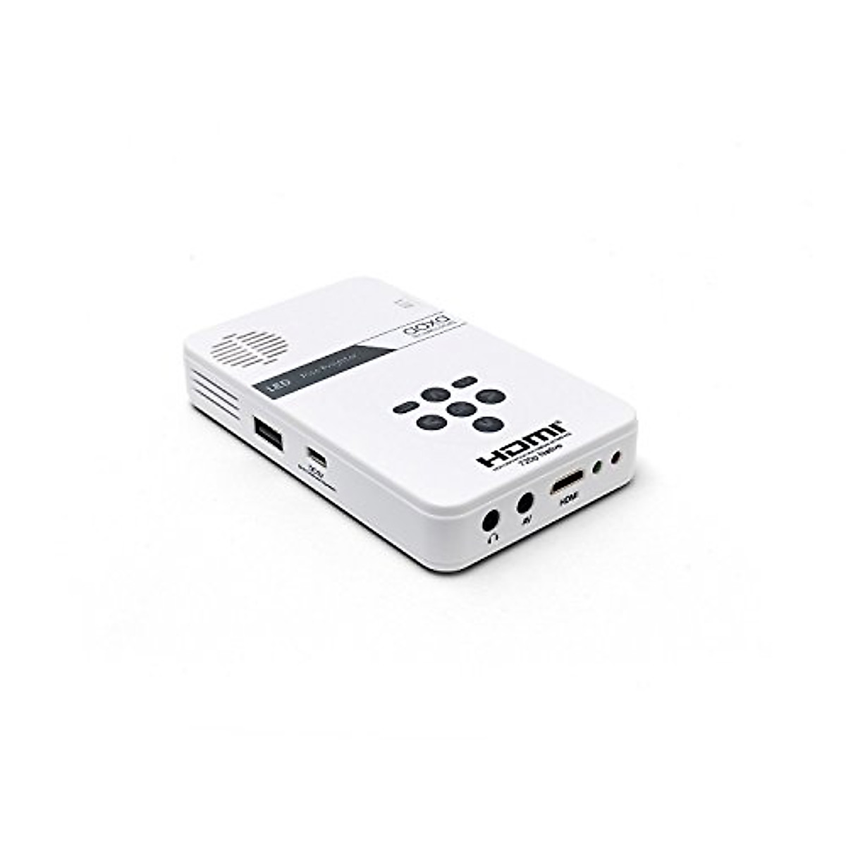 AAXA LED Pico Micro Video Projector - mini-HDMI input, built-in Media Player & Speakers, 3.5mm Aux Out, Micro SD/USB readers and 80 Min Lithium-Ion Battery (Renewed)