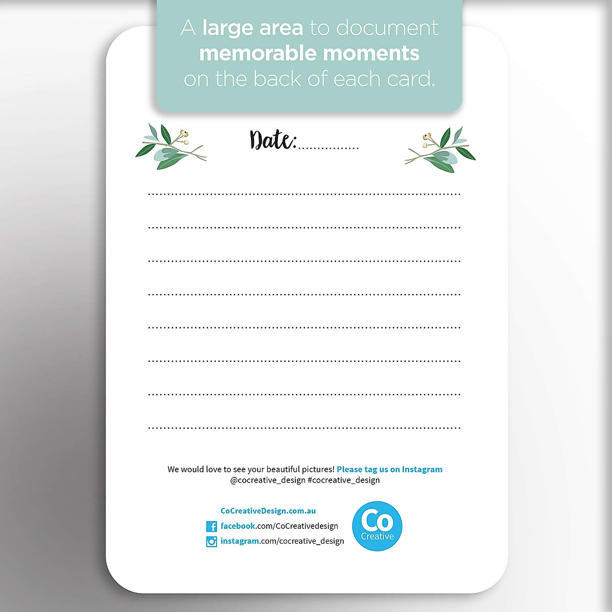 CoCreative Design Newborn Baby First Year Progress Report Cards (Set of 26) - Unique Shower Prop Gift with Cute Sayings and Floral Wreath Prints - Perfect for New Moms and Parents