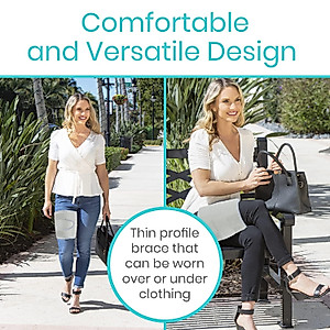 Vive Thigh Brace - Hamstring Quad Wrap - Adjustable Compression Sleeve Support for Pulled Groin Muscle, Sprains, Quadricep, Tendinitis, Workouts, Sciatica Pain and Sports Recovery - Men, Women (Grey)