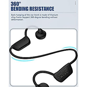 LIBMING Bone Conduction Headphones for Swimming, IPX6 Open-Ear Wireless Sport Earphones Headset for Running, Diving Water, Gym, Spa，Black