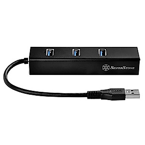 Silverstone SST-EP04B USB 3.1 Gen1 Compatible, 3-Port Hub/LAN Adapter