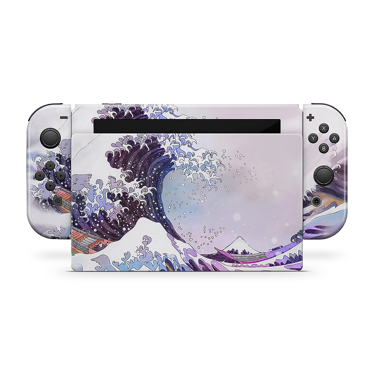 Tacky Design Watercolor Skin Compatible with Nintendo Switch Skin Wrap Cover, Wave Off Kanagawa Skin for Nintendo Switch Stickers, Premium Vinyl 3M Full Wrap Decal.