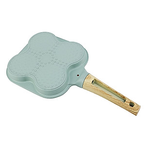 DAFEIKE 4 Egg Frying Pan Nonstick Omelet Pan Ceramic Mini Egg Pancake Pan Non Stick Aluminum Skillet, Green