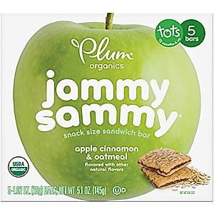 Plum Organics Kids Jammy Sammy Apple Cinnamon & Oatmeal, 1.02 Oz, 5 Pack