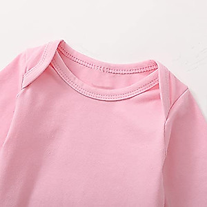 MoryGooder Newborn Girl Outfits Knotted Gown Baby Newborn Sleepers Coming Home Outfits for Baby (Light Pink,0-6 Months)