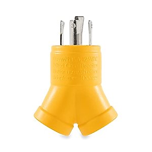 Camco 55438 PowerGrip (30M/2 x 15F) 4-Prong Generator Adapter, Yellow
