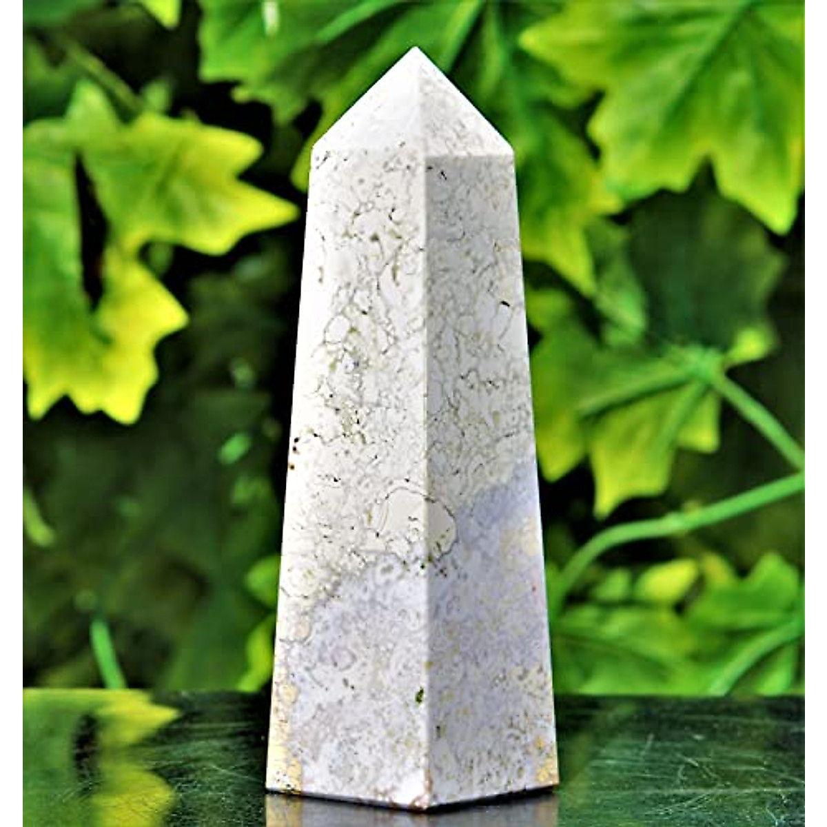 Superb Natural Polished Brown King Cobra Jasper Quartz Crystal Stone 4 Faceted Obelisk Tower (180mm/870gm) Point Minerals Specimen Chakra Healing Charged Metaphysical