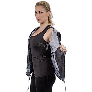 CCW Tactical Holster Shirt Tank Top Concealed Carry & Workout, Moisture Wicking, Right/Left Black