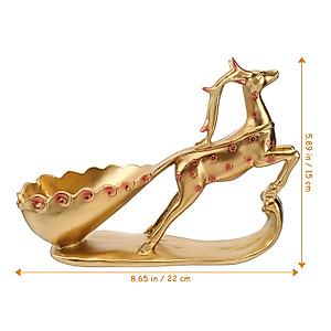 WINOMO Reindeer Wine Bottle Holder Decorative Resin Wine Display Rack with Elk Figurine Table Centerpiece Decoration for Home Restaurant Golden