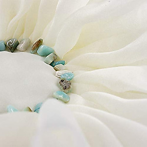 OiseauVoler Decorative Throw Pillow Handmade Luxury Cushion Accent 3D Flower Round Pillow with Insert for Couch Bedroom Home Decor 12 Inch White