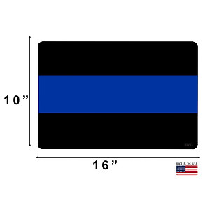 Rogue River Tactical Thin Blue Line Gun Cleaning Mat Bench Pad Gift for Police Officer Law Enforcement Black and Blue