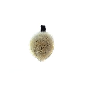 surell Soft Beige Real Coyote Fur Earmuffs with Black Non Adjustable Velvet Head Band - Winter Fashion Ear Warmers - Perfect Elegant Women's Luxury Gift