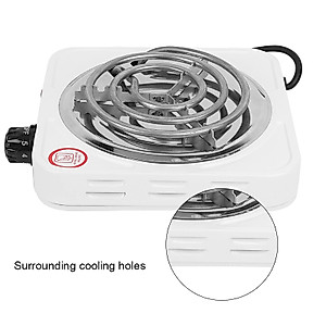 Electric Single, 1000W Stainless Steel Hot Plate Cooktop Compact Portable Single Tube Electric Stove with Adjustable Temperature and Indicator Light for Home Dorm Office Kitchen