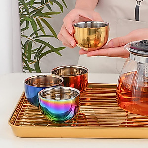 Buyer Star Stainless Steel Tea Cups, Espresso Cups, Double Wall Vacuum Insulated Mini Cups Set of 6