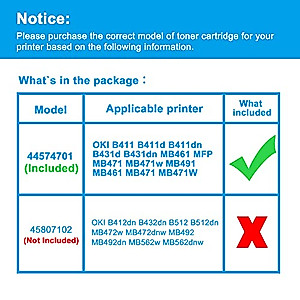 LCL Compatible Toner Cartridge Replacement for OKI B411 B431 44574701 4000 Pages B411D B411DN B431D B431DN MB491 MB461 MB471 MB471W (1-Pack Black)